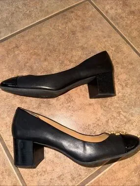 Tory Burch | Shoes | Tory Burch Designer Everly Cap Toe Leather Black ...